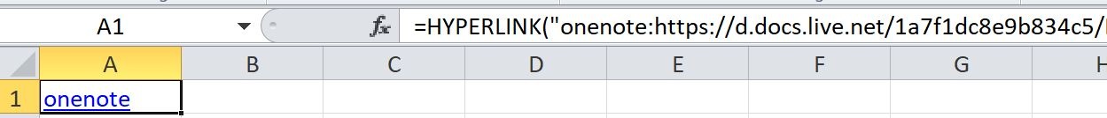linking a cell in excel to OneNote - Microsoft Q&A