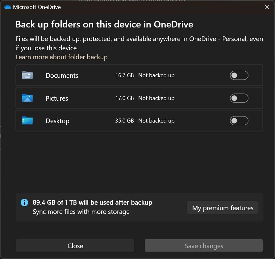 How do I automatically back up Outlook 365 files to OneDrive under ...