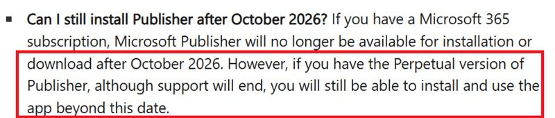 As others, I'm devastated about losing Microsoft Publisher after I've used it a lot for 25 years ...