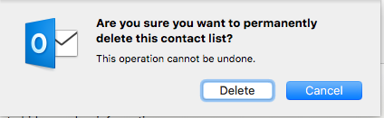 How delete a Contact List in Outlook 2016 for Mac? - Microsoft Q&A