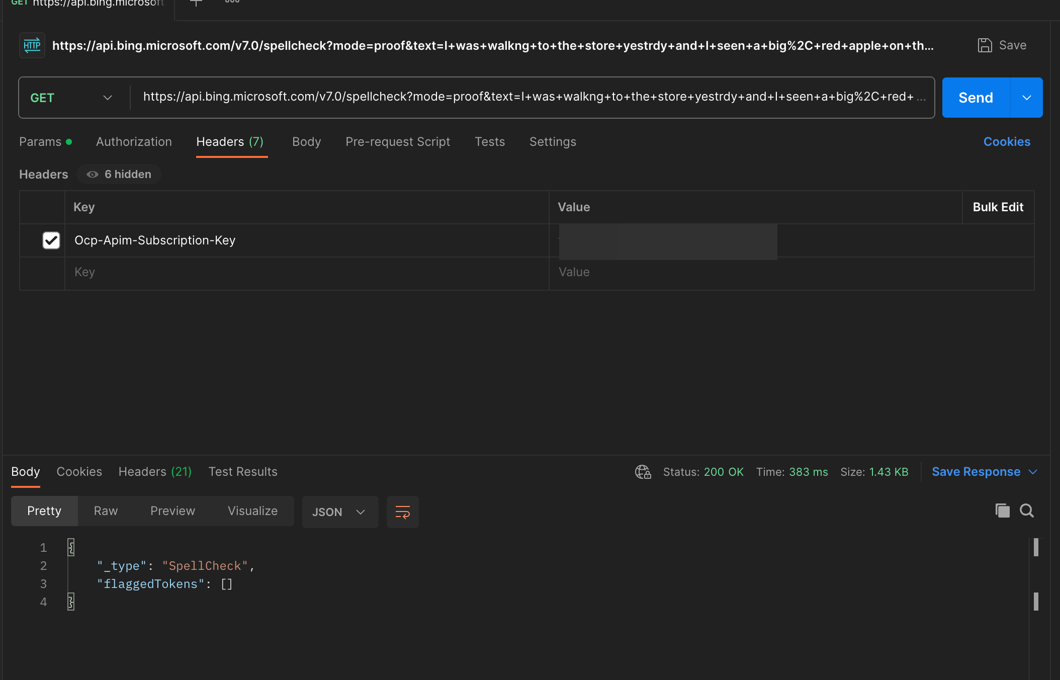 The Bing Spellcheck API only returns empty results. - Microsoft Q&A The Bing Spellcheck API only returns empty results. - Microsoft Q&A