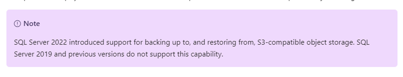 SQL server backup in a 2019 VM to s3 using backup URL - Microsoft Q&A SQL server backup in a 2019 VM to s3 using backup URL - Microsoft Q&A