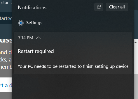 Restart required notification won't go away!! - Microsoft Q&A