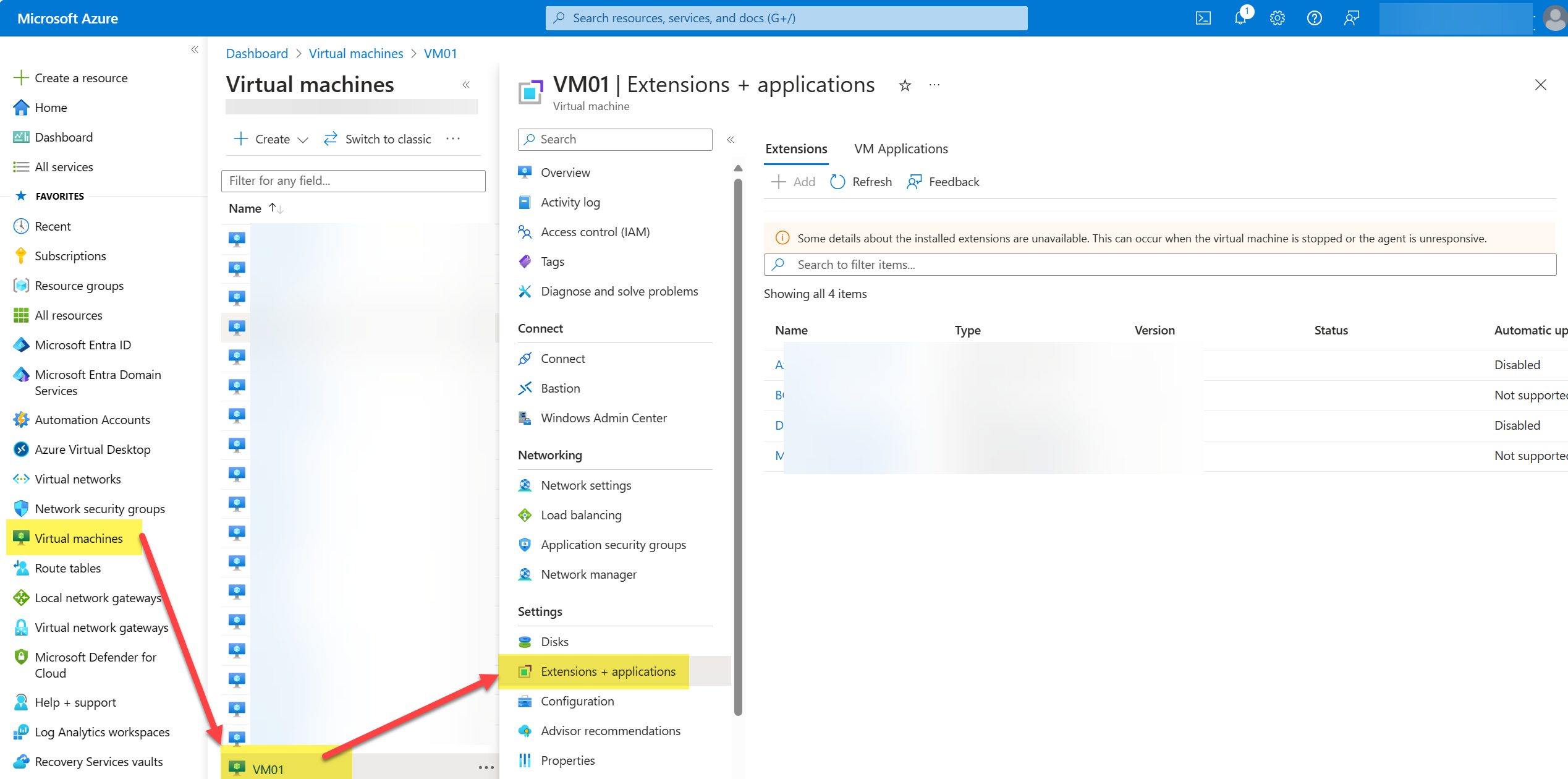 Azure VM machine extensions - Microsoft Q&A