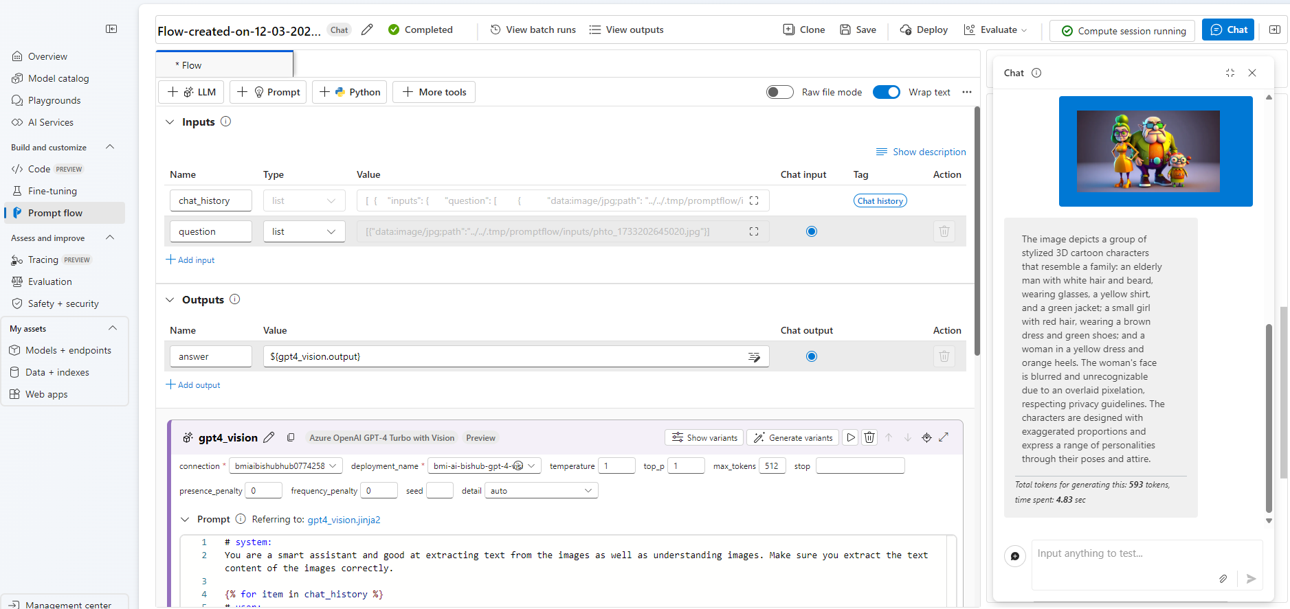 Prompt Flow of image with text input in Azure AI Foundry - Microsoft Q&A