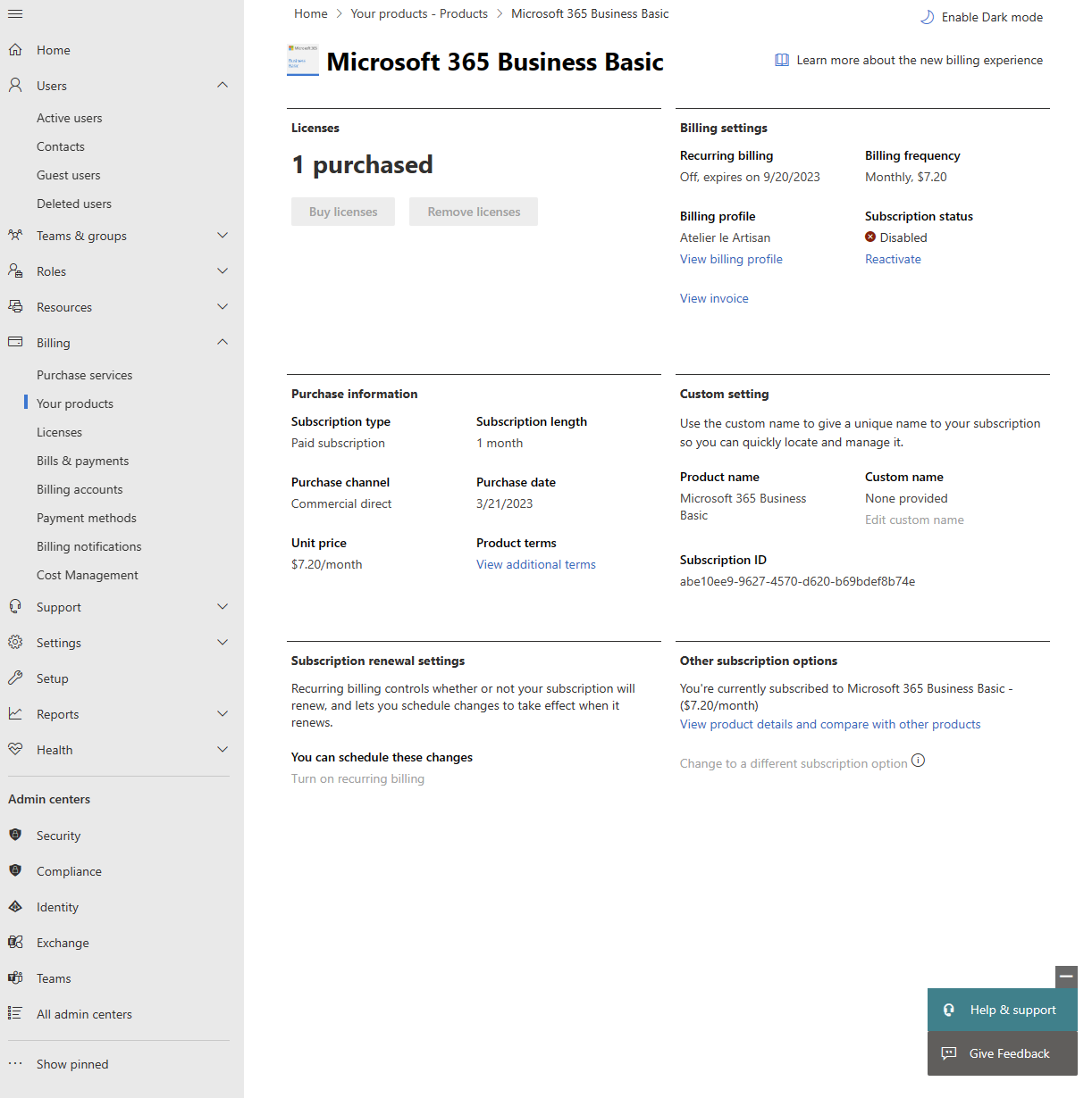 Can't delete Disabled Subscription... Trying to delete MS Tenant ...