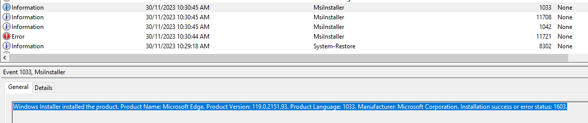 Error 1721 trying to update Microsoft Edge - Microsoft Q&A