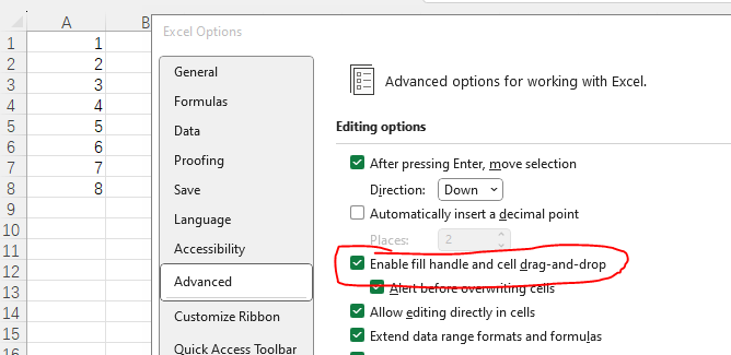 I can't see an autofill or a fill option anywhere in the application ...