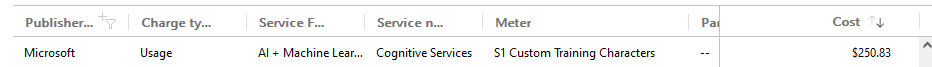 Azure keeps charging for custom translator model training - Microsoft Q&A