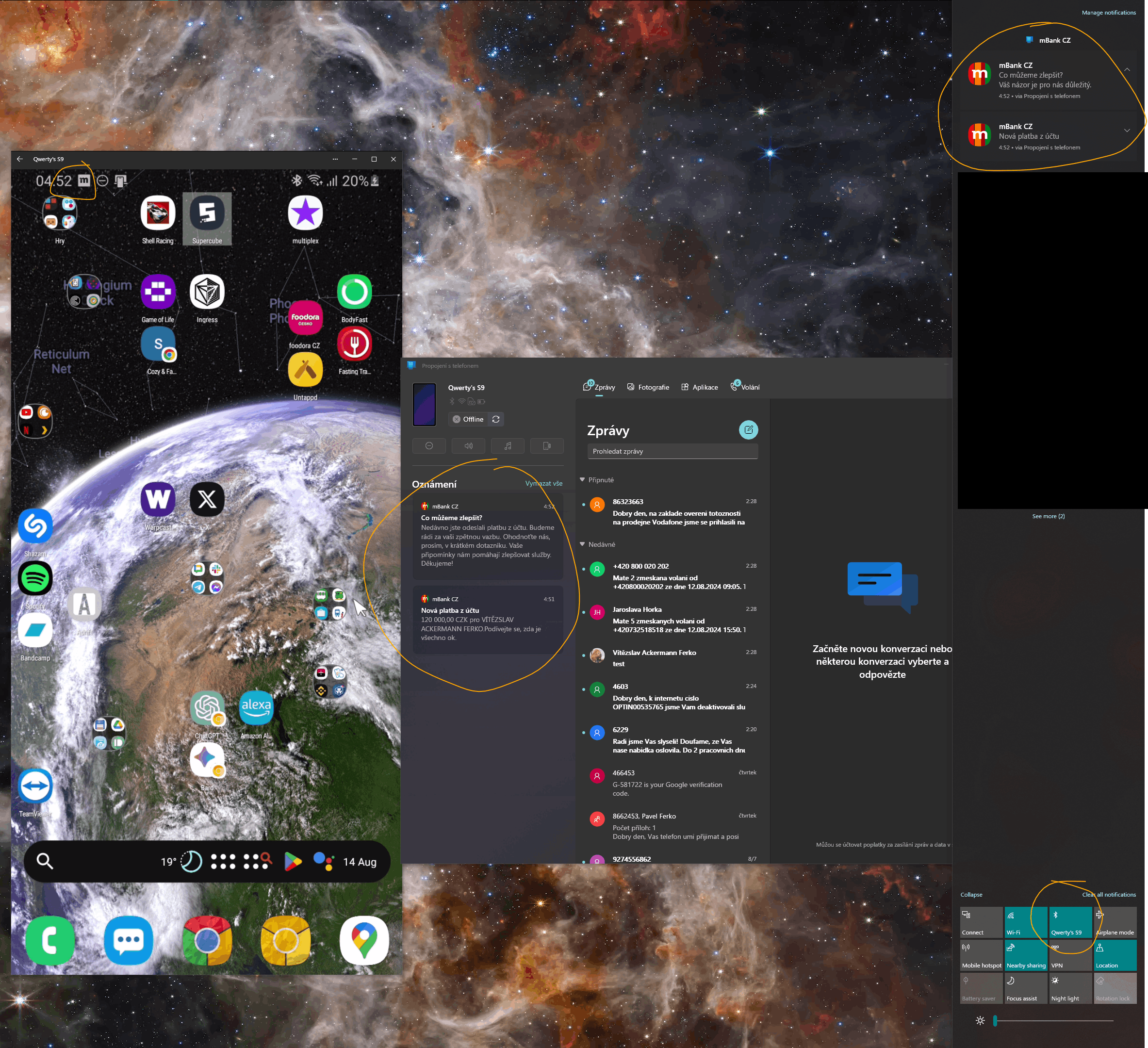 Phone Link connection says offline despite remotely controlling screen ...
