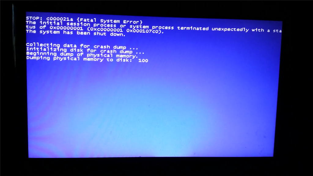 stop c000021a fatal system error - Microsoft Q&A