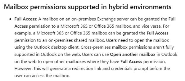 Hybrid shared / mailbox access - Microsoft Q&A