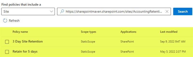 How to check if SharePoint online site under any retention policy ...