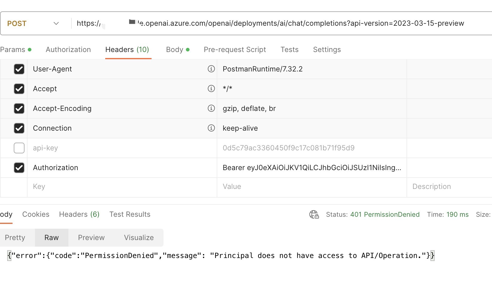 I Used The Token Generated By Msal To Access The Openai Api But Was Prompted Not To Have 
