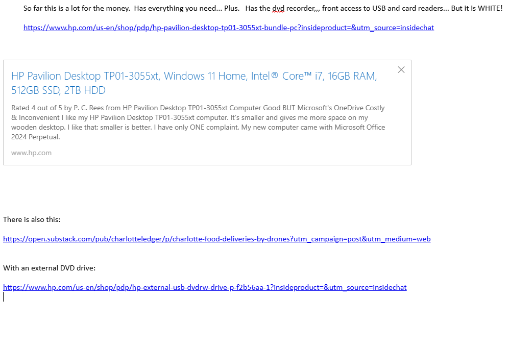 some links include images and some do not in outlook.com outbound emails: how do I get it to do ...