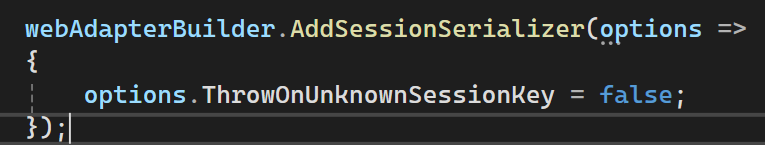 How to use SystemWebAdapter SessionClient to share only registered keys and ignore the others ...