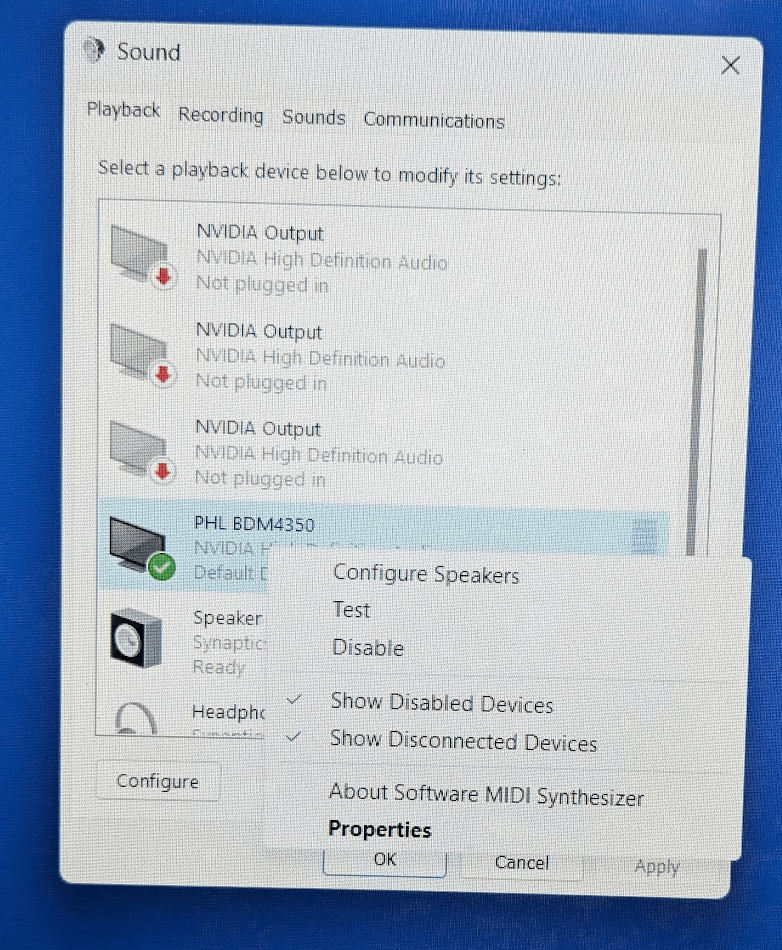 Win11 setting monitor as default audio device - Microsoft Q&A