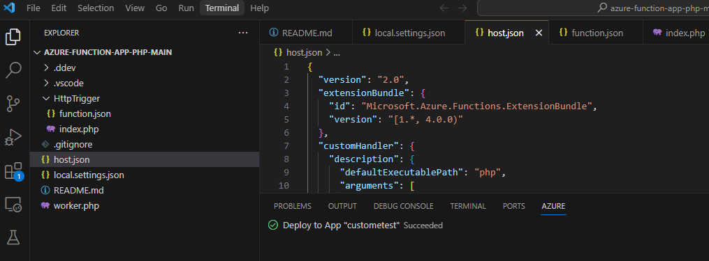 Function App for custom handler PHP - Microsoft Q&A Function App for custom handler PHP - Microsoft Q&A
