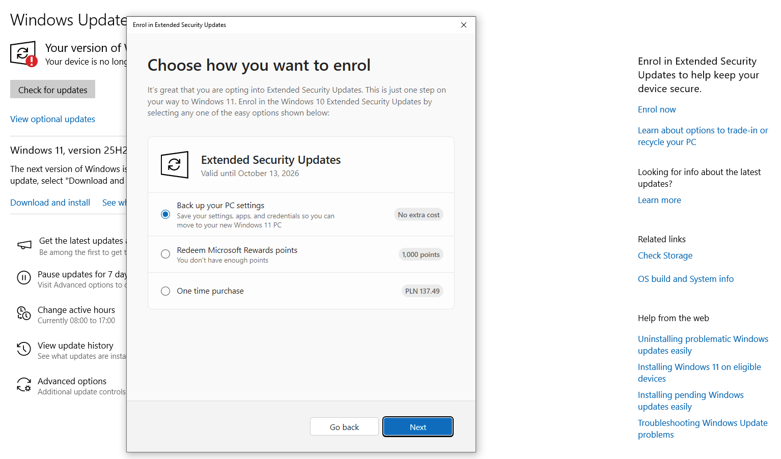 Windows 10 ESU enrol in the EEA still asking for money? - Microsoft Q&A