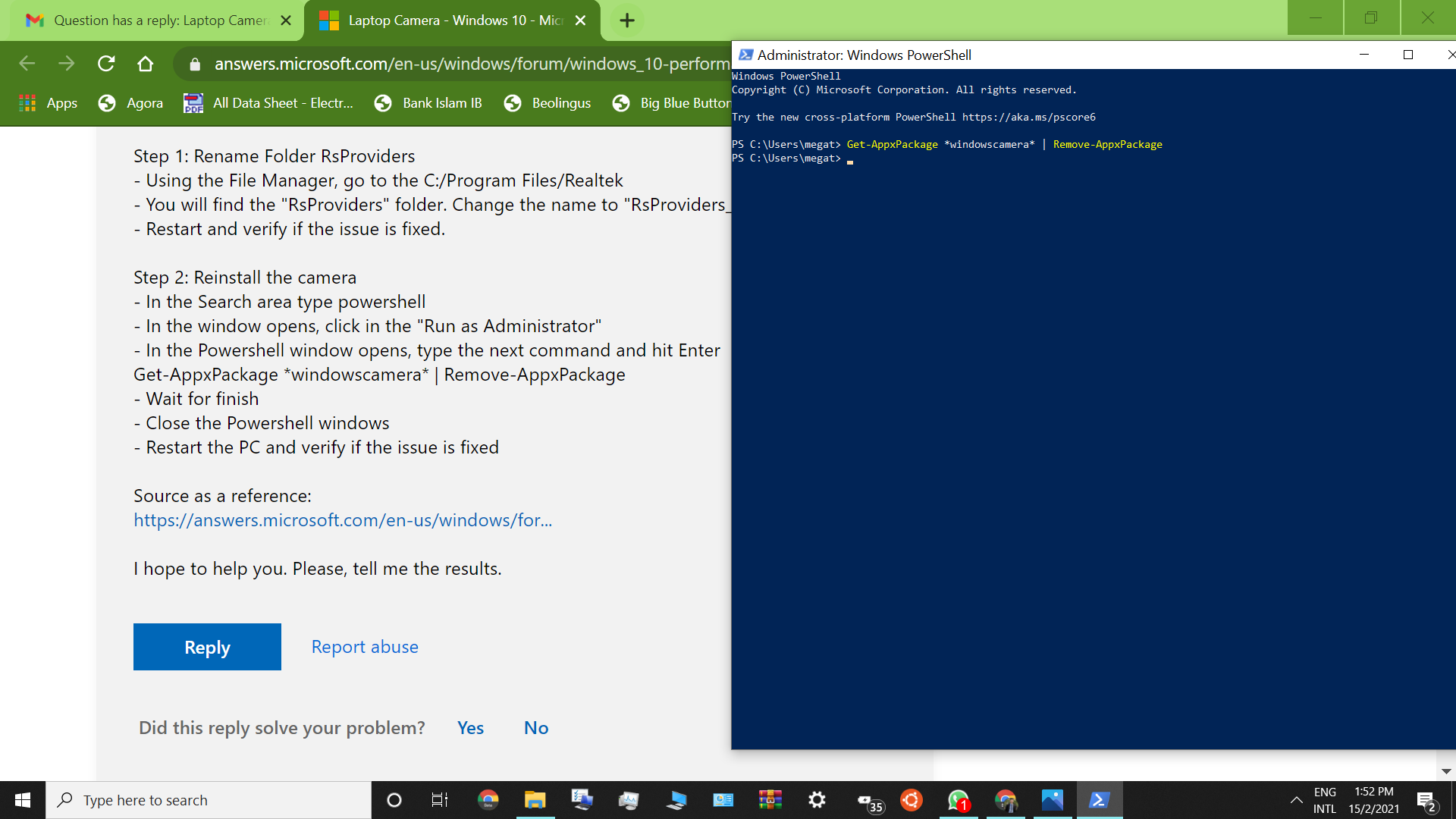 Laptop Camera - Windows 10 - Microsoft Q&A