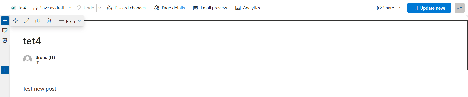 Preview Button Missing When Making a SharePoint News Post - Microsoft Q&A