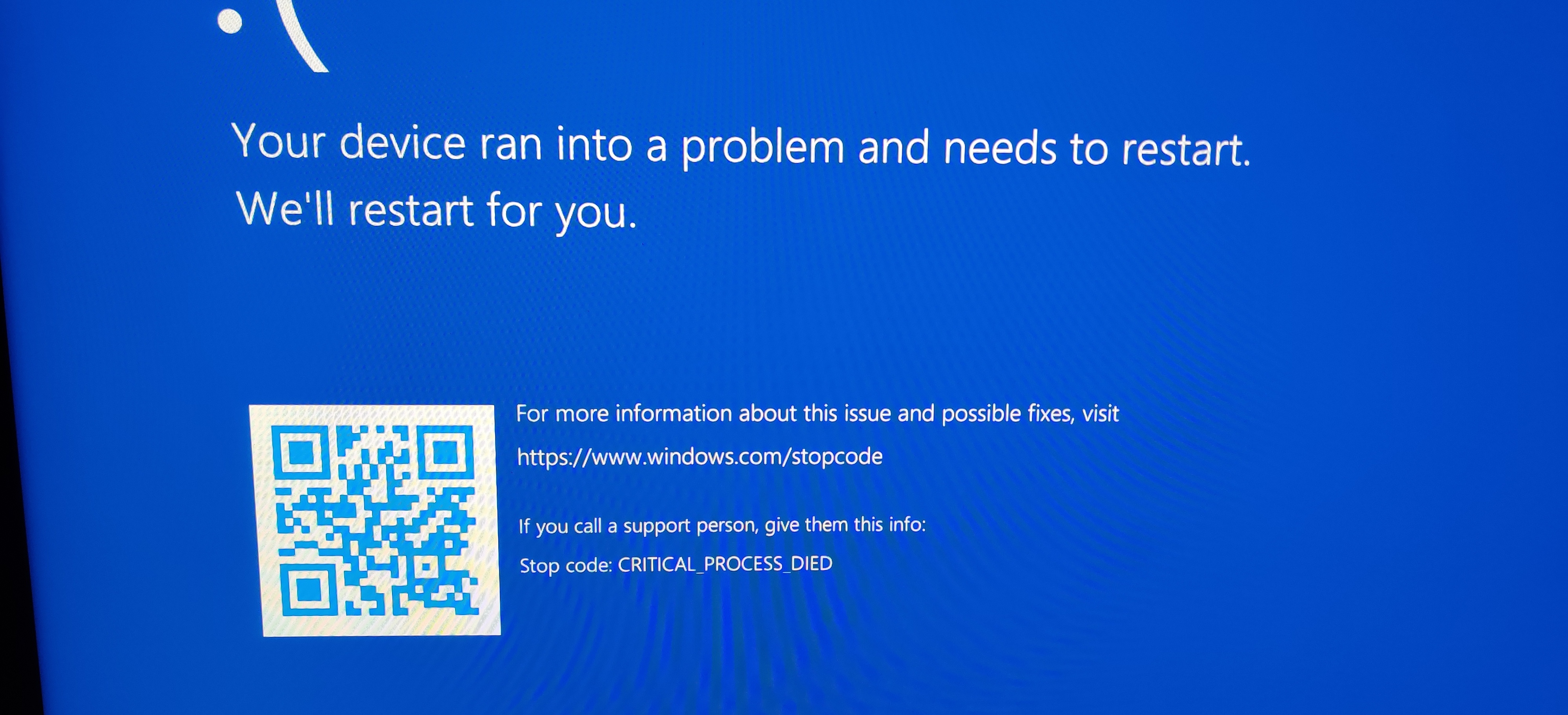 Critical process died on new system wtf - Microsoft Q&A