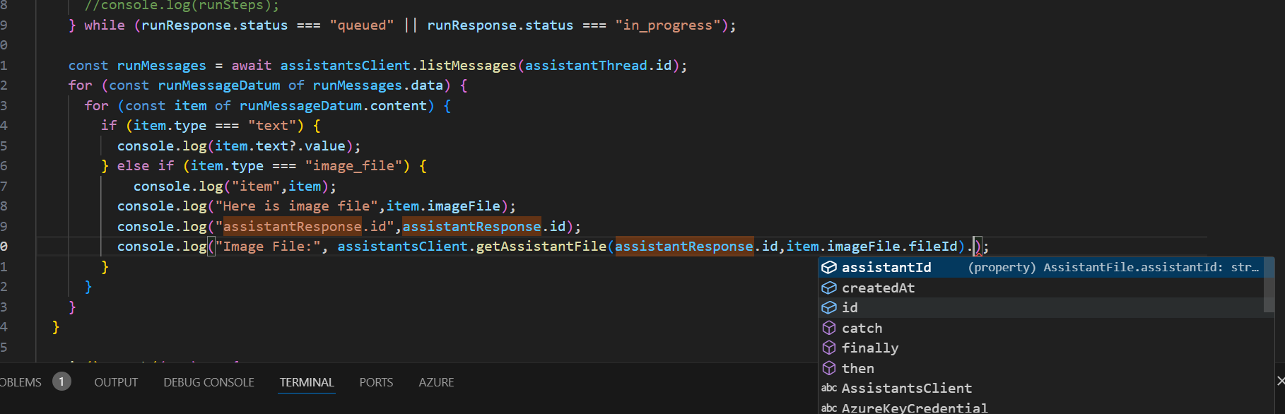 How to Download an Image File by File ID in Azure Assistant using JavaScript? - Microsoft Q&A