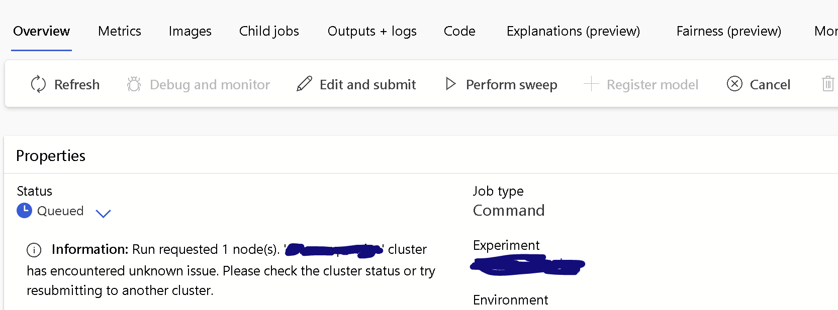 Cluster encountered unknown issue. In queued state, doesn't start ... Cluster encountered unknown issue. In queued state, doesn't start ...