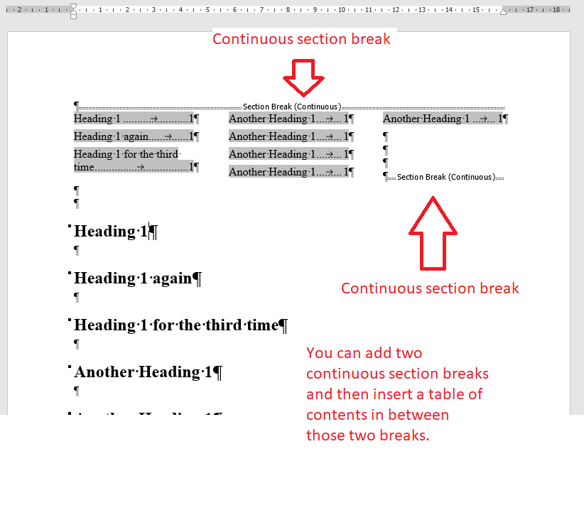 Multiple columns inside a Table of Contents? - Microsoft Q&A
