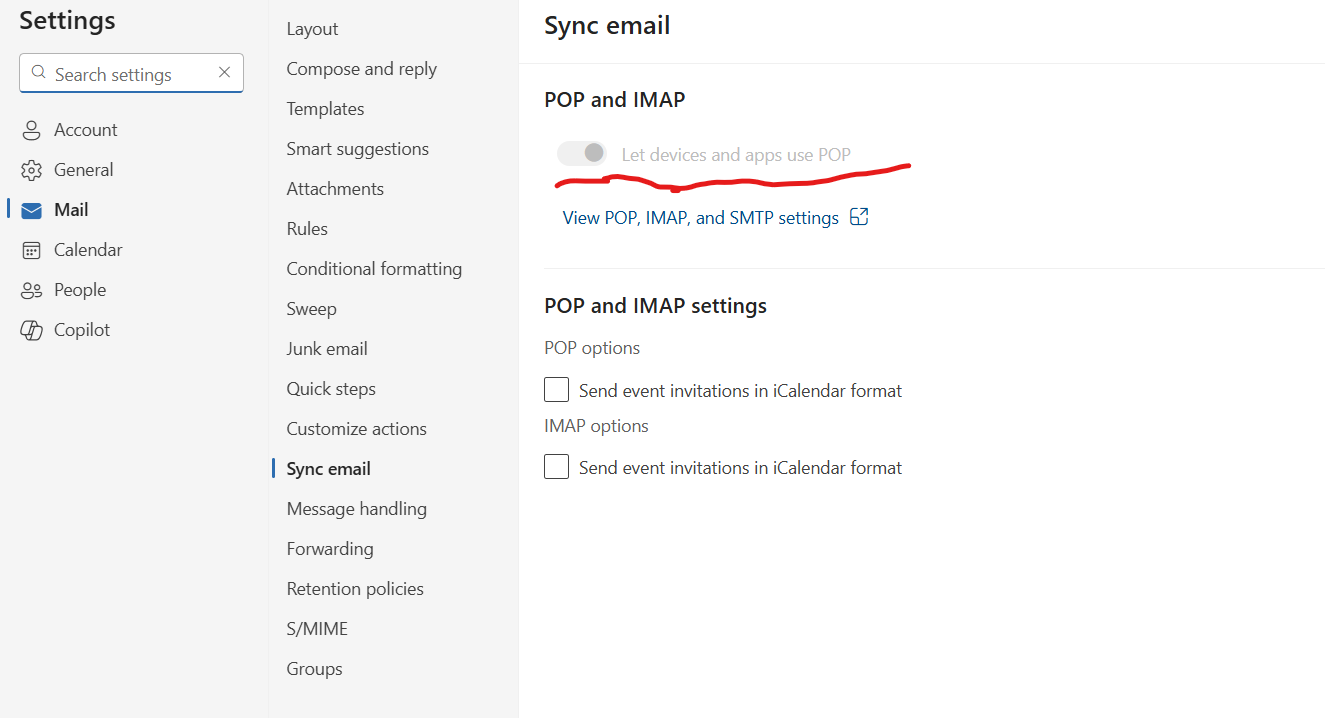 How to enable POP settings for Outlook Mail - Microsoft Q&A
