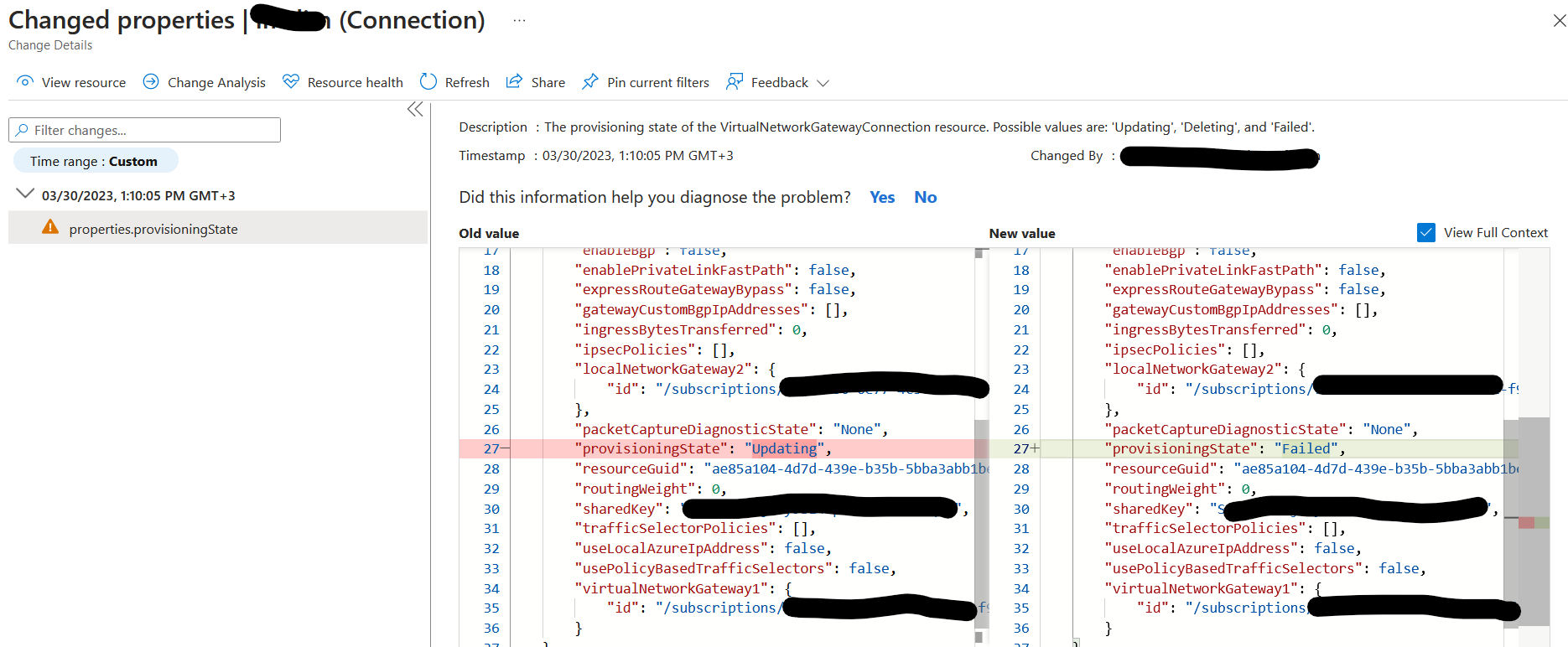 Virtual private network connection deployment failed - Microsoft Q&A