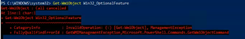WMI query stuck 20 min and cancel for timeout - Microsoft Q&A