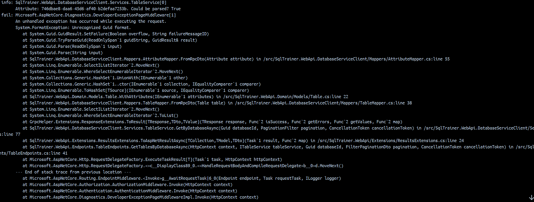 Guid.Parse throw exception about invalid format, but Guid.TryParse ... Guid.Parse throw exception about invalid format, but Guid.TryParse ...