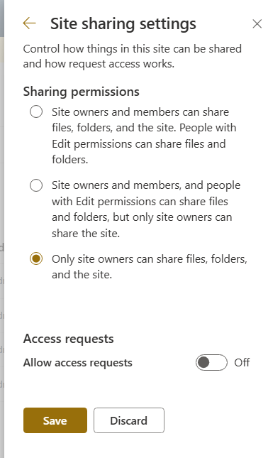 To block sharing for this specific SharePoint site - Microsoft Q&A