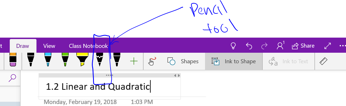 Pencil tool in OneNote iPad - Microsoft Q&A