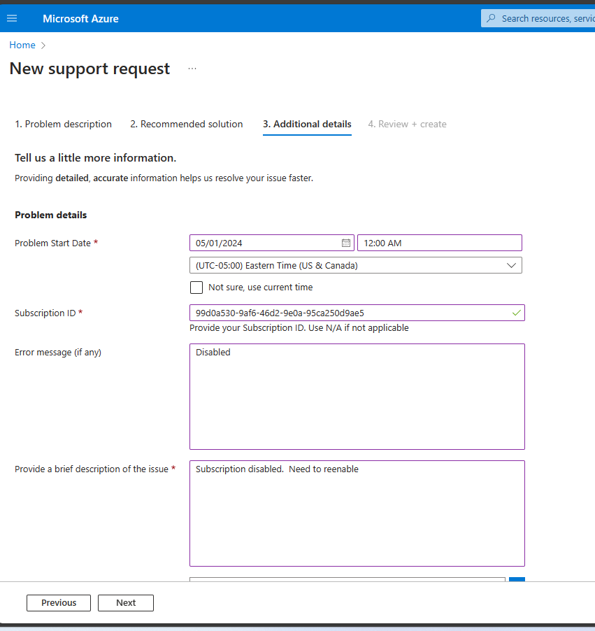 My Azure Sponsorship 2 Subscriptions are all disabled as of 5/1 ...