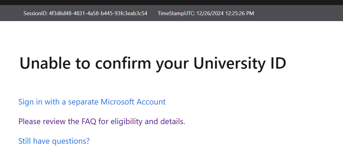 Unable to create azure student account using my college email id ...