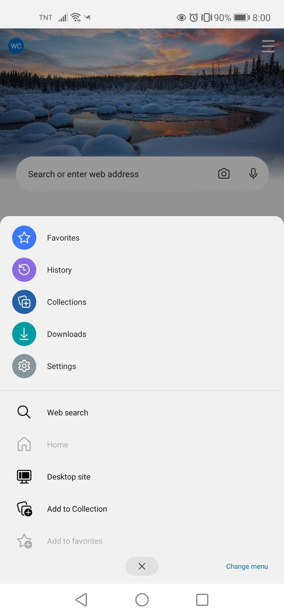 Collections and other icons missing from EDGE Android tablet version ...