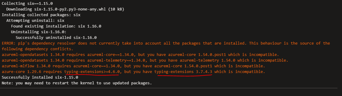 How do I fix typing-extensions version conflict for Azure Core and ... How do I fix typing-extensions version conflict for Azure Core and ...