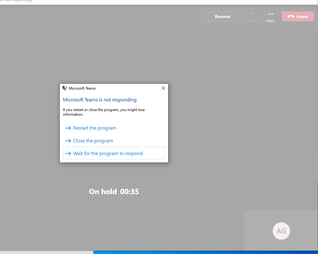 Teams hangs when picking up a phone call on occasion. - Microsoft Q&A
