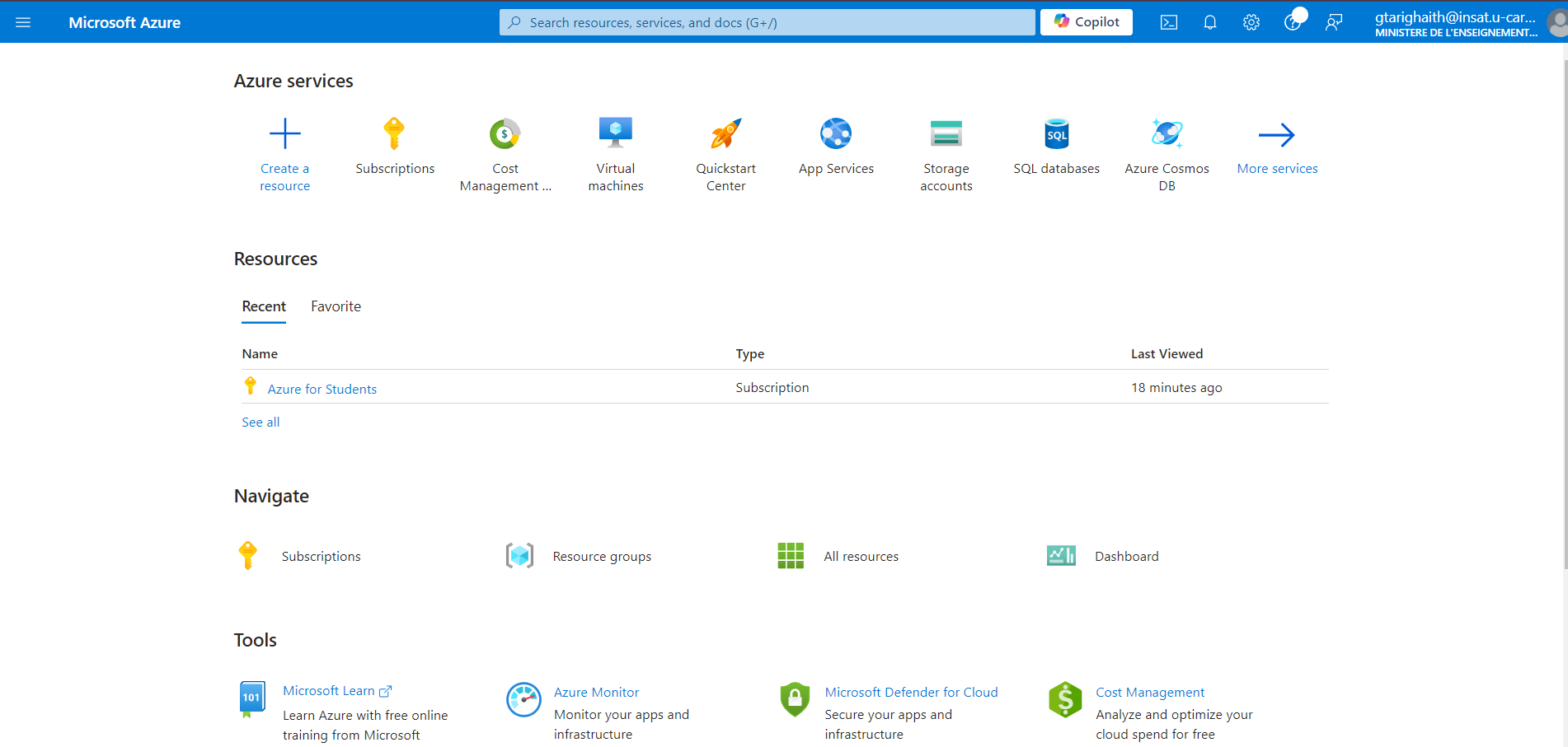 I can't find the 100$ credit on my azure for students account ...