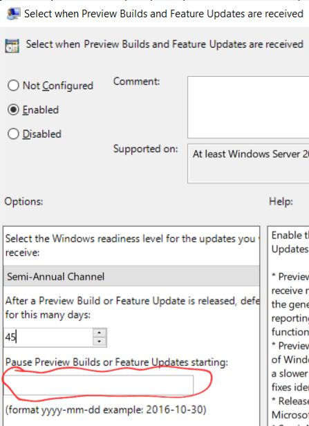 Start Date Requirement for Deferring Windows Updates via Group Policy ...