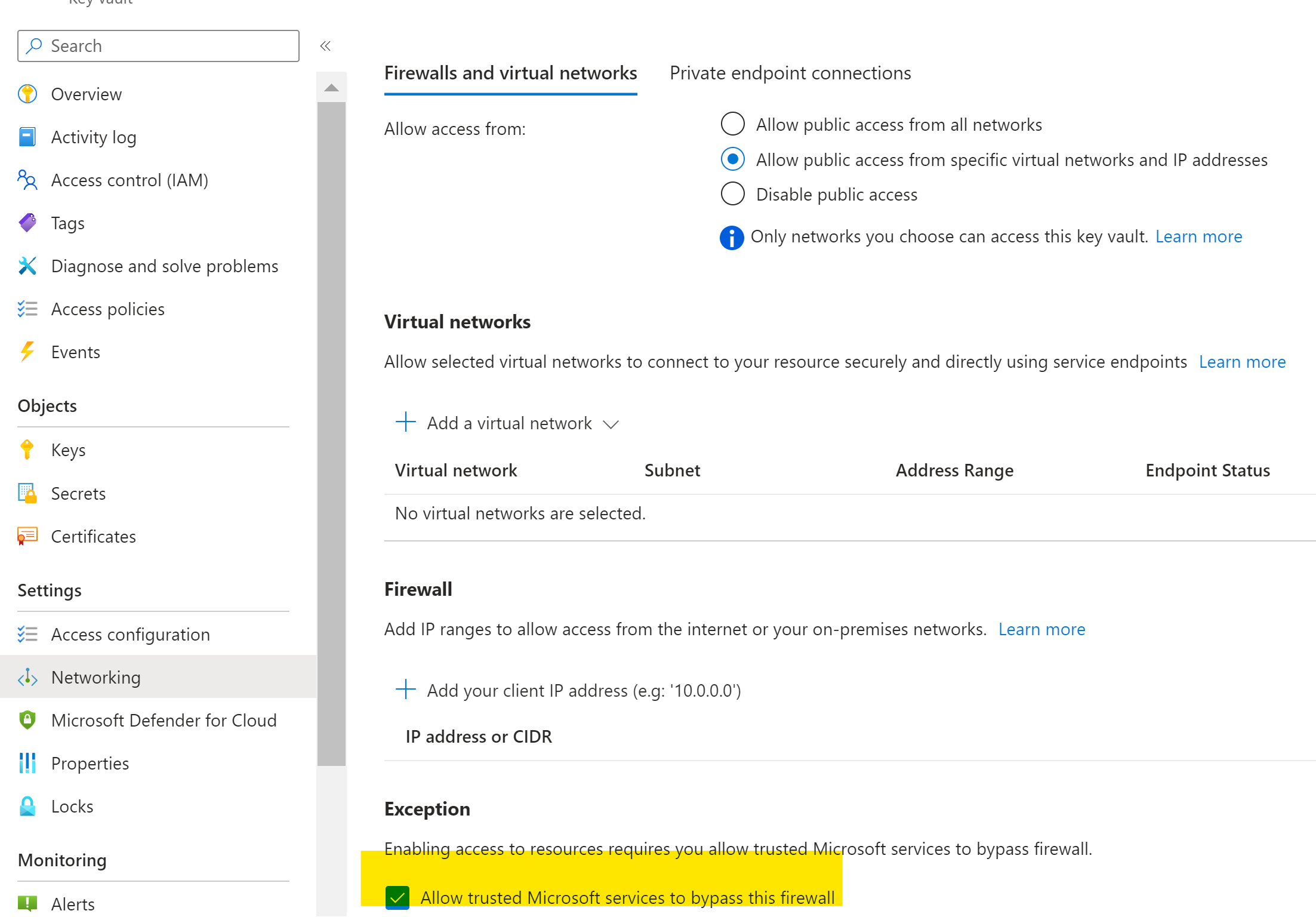 TDE key setup in SQL server with private endpoint enabled AKV ...