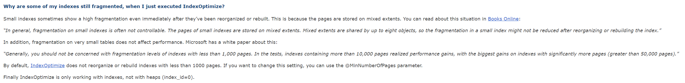 Slowness in collecting fragmentation details from huge database ...