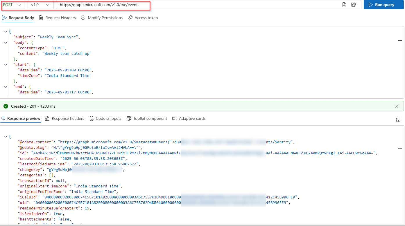 Does Create Event Graph Api Support For Creating Recurring Event With 8416