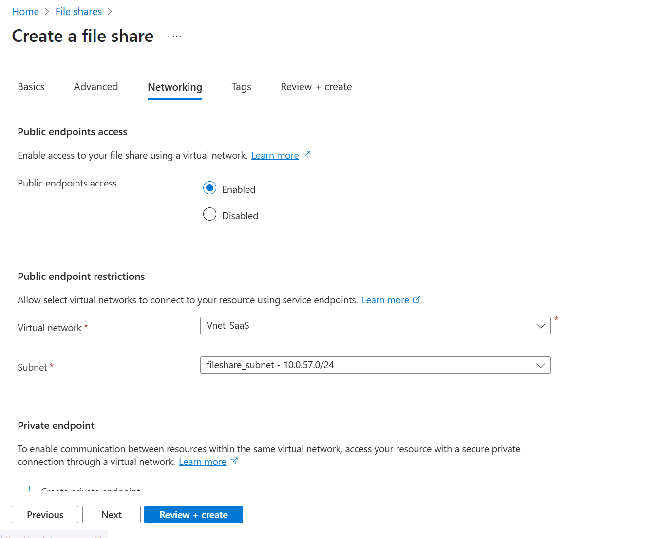 File Share not able to create - Microsoft Q&A