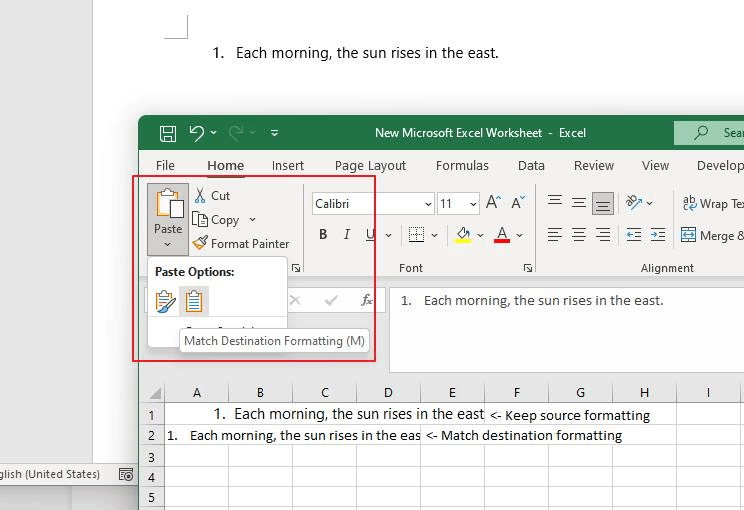How can I prevent extra spaces when pasting text from Word to Excel ...