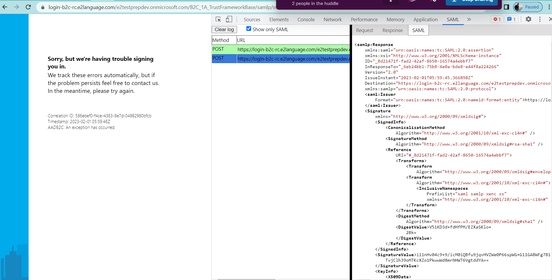 Azure B2c Issue On Saml Assertion To The Application Microsoft Qanda 8241
