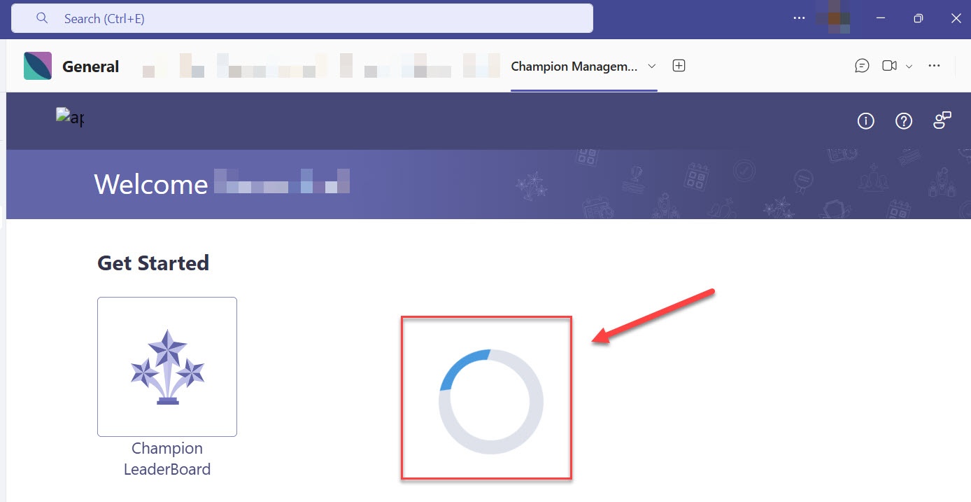 Champion Management Teams Loading Forever - Microsoft Q&A