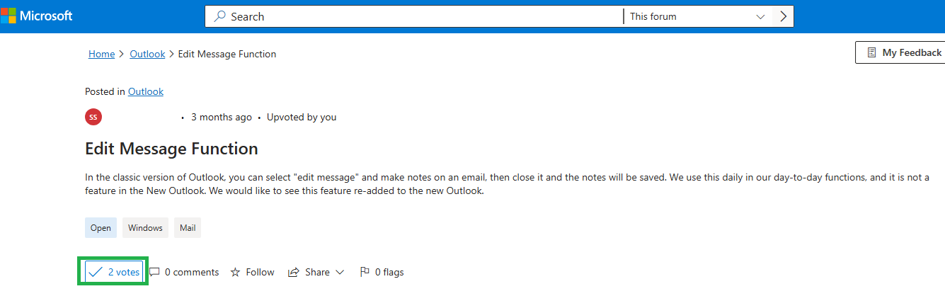 Edit an email message in New Outlook - Microsoft Q&A